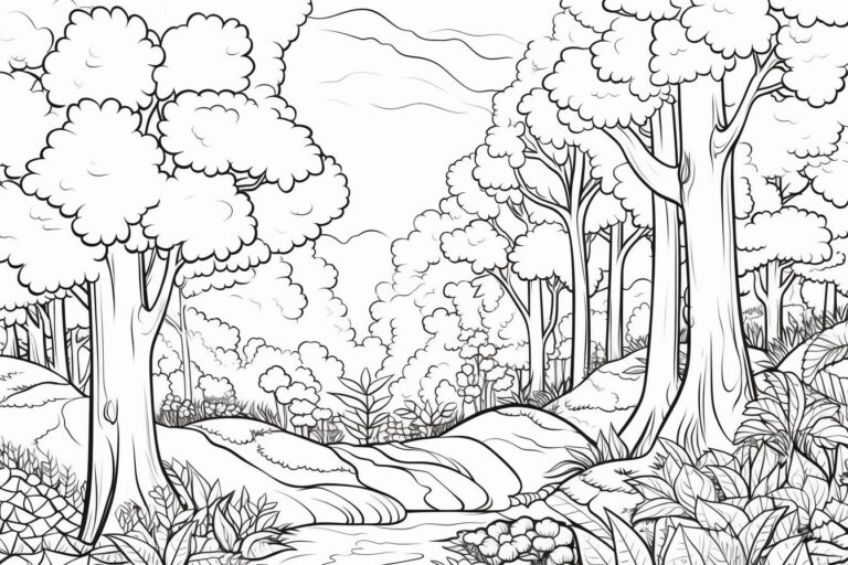 Dibujos de Bosque Para Colorear