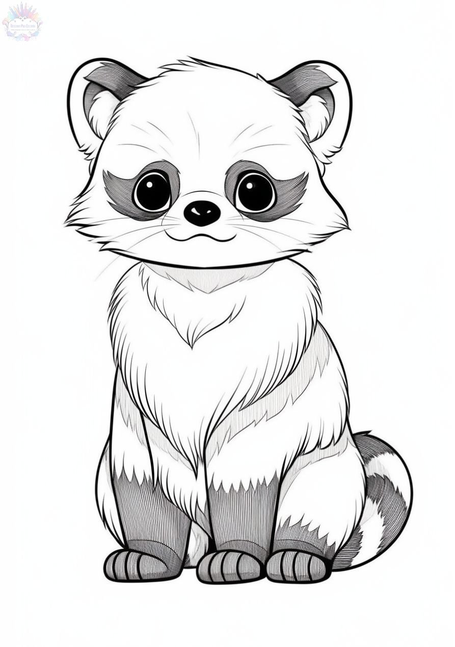 Panda Rojo Para Colorear