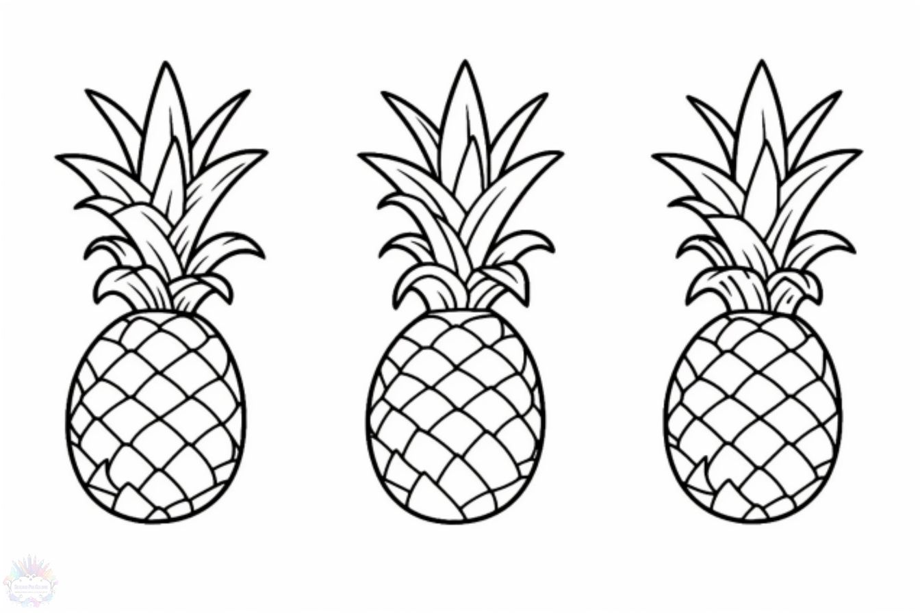 Dibujo De Piña Para Colorear