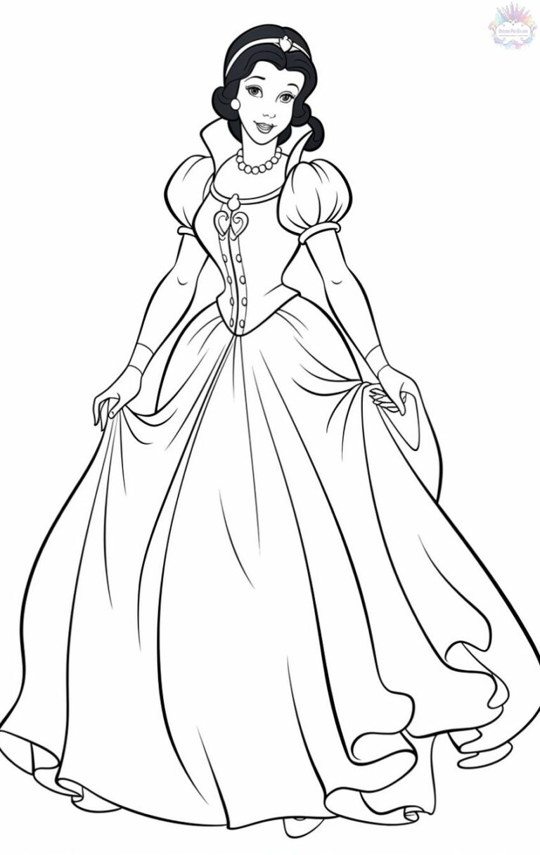 Dibujo de Princesa Para Colorear + 150 Imágenes para Imprimir